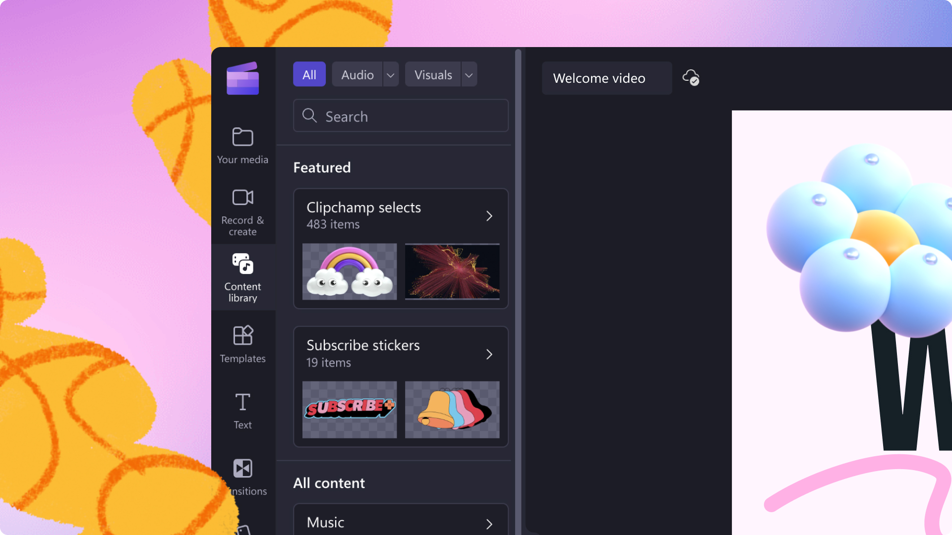 New! Content library tab in Clipchamp | Clipchamp Blog