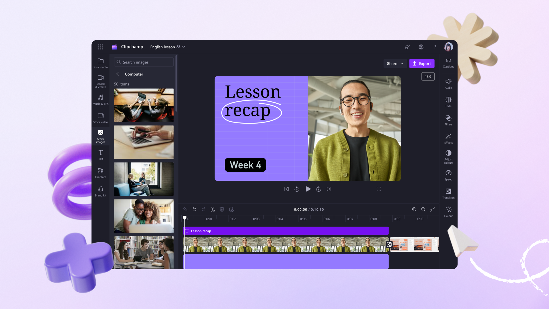 Create teaching videos with Clipchamp for education