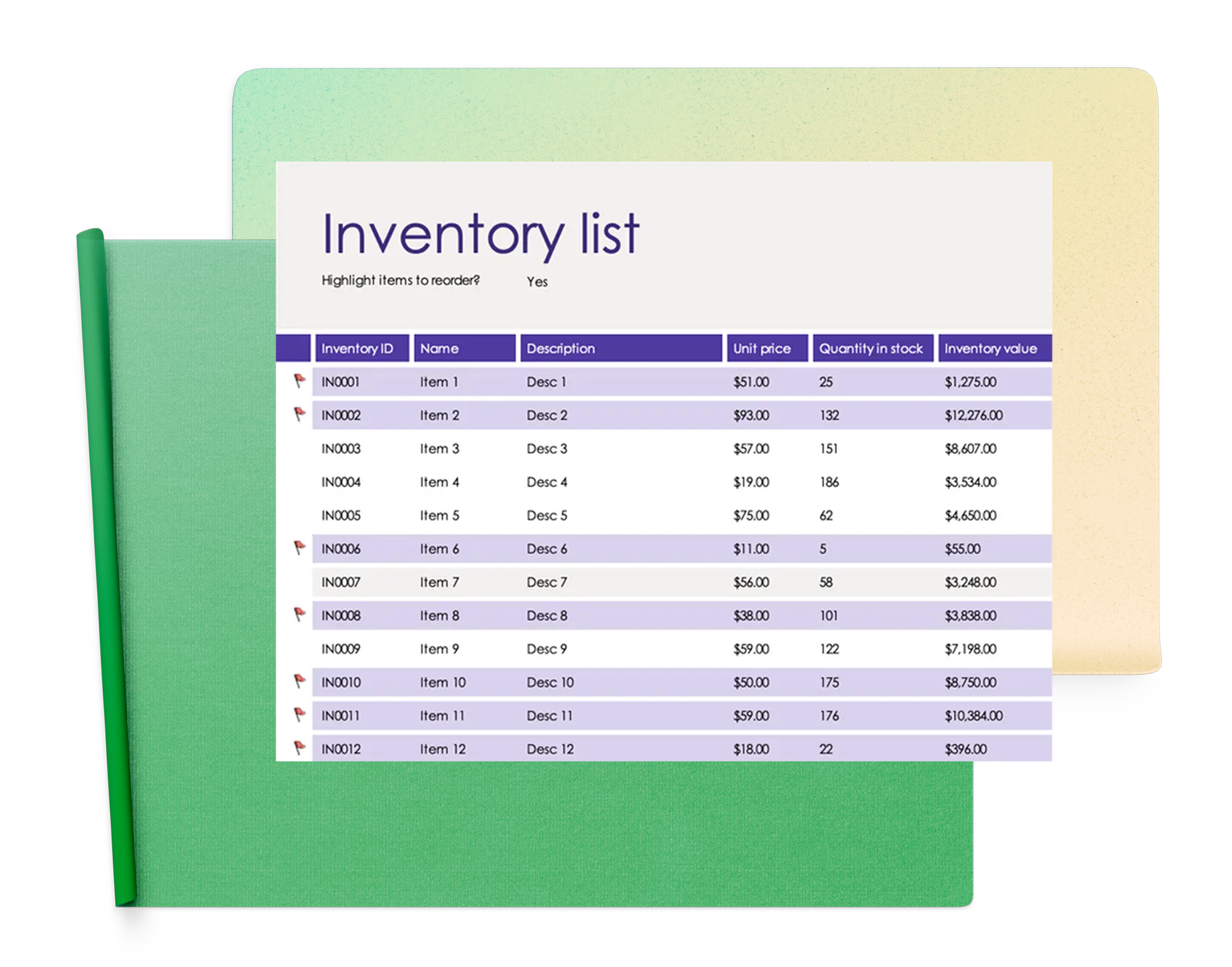 Free customizable inventory list templates | Microsoft Excel