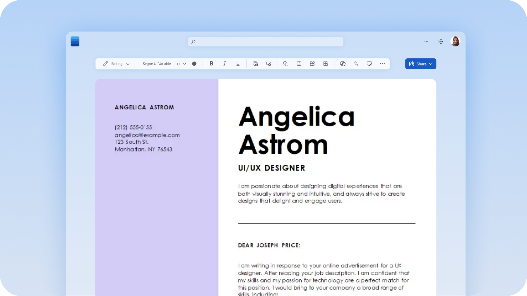 Modelli di lettera di presentazione gratuiti | Microsoft Word